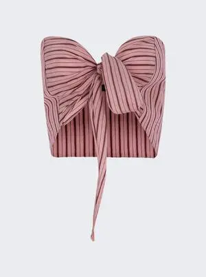 Zeynep Arçay Striped Bow Bustier