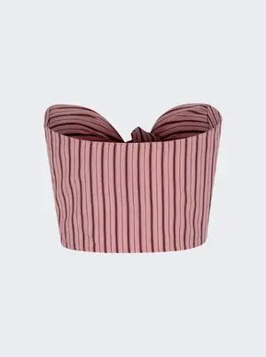 Zeynep Arçay Striped Bow Bustier