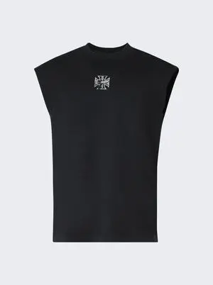 Vetements Biker Cross Logo Sleeveless T-shirt Washed - Black