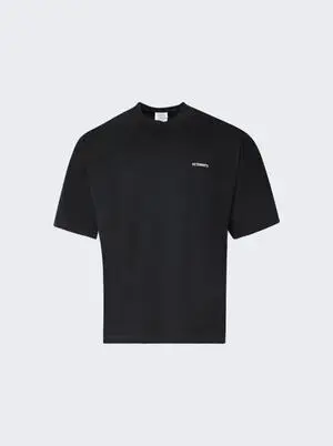 Vetements Classic Logo Boxy Tee Faded And White - Black