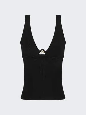 MARINE SERRE Knitted Tank Top - Black