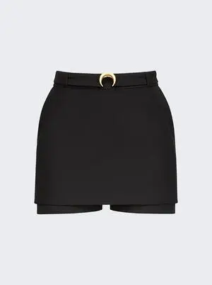 MARINE SERRE Tailored Moon Belted Mini Skort - Black