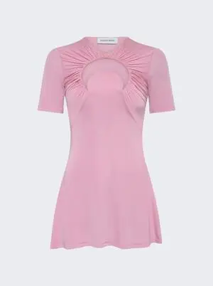 MARINE SERRE Moon Gathered Mini Dress - Pink