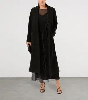 Marina Rinaldi Sparkling Mesh Midi Dress With V-neck Petticoat