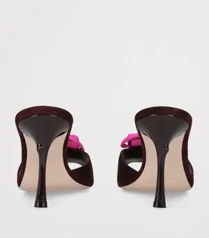 ROGER VIVIER Suede Rose Mules 85