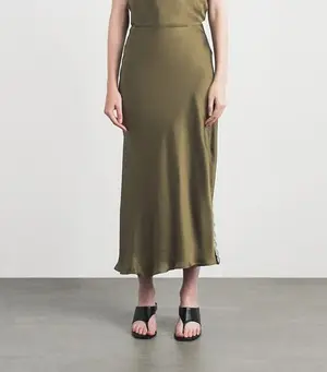 Claudie Pierlot Satin Lace Midi Skirt