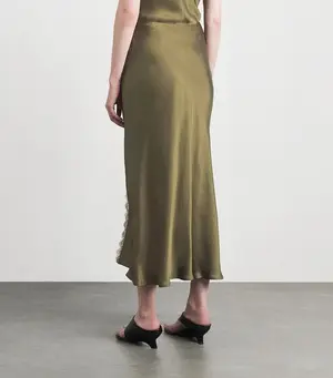 Claudie Pierlot Satin Lace Midi Skirt