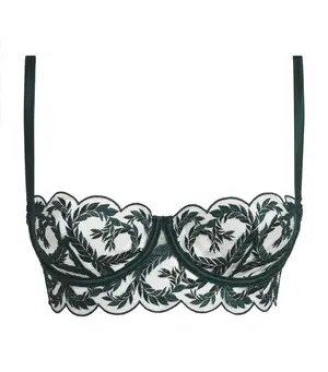 COCO DE MER Lace Arletta Half Cup Bra - Green