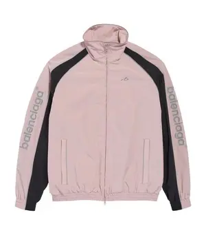 Balenciaga Techno Cotton Logo Track Jacket - Pink