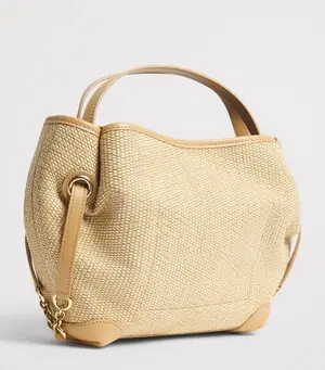 Chloé Small Raffia-effect Clover Carry Top-handle Bag