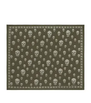 Alexander McQueen Silk Skull Scarf - Green