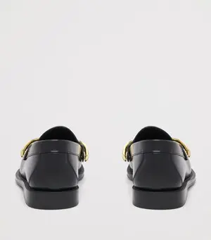 Alexander McQueen Leather Wishbone Loafers