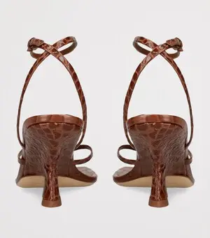 Simkhai Croc-embossed Leather Kelsey Heeled Sandals 75