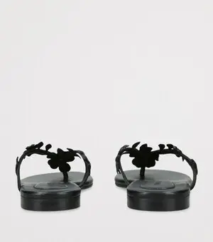 Simkhai Leather Floral Willow Flip Flops