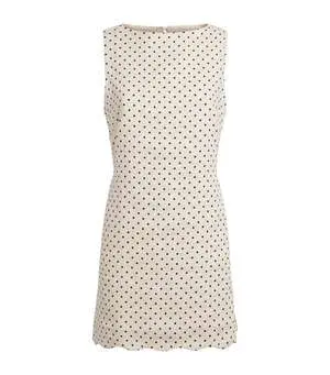 Faithfull The Brand Linen Polka Dot Mini Dress