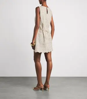 Faithfull The Brand Linen Polka Dot Mini Dress