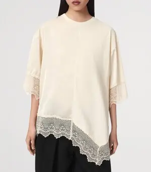 ALLSAINTS Cotton Lace-trim T-shirt - White