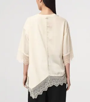 ALLSAINTS Cotton Lace-trim T-shirt - White