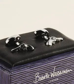 BABETTE WASSERMAN LONDON Rhodium-plated Pistol Cufflinks