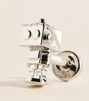 BABETTE WASSERMAN LONDON Rhodium-plated Robot Cufflinks