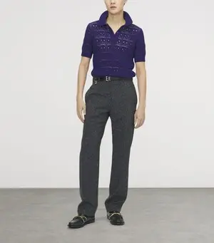 Alexander McQueen Wool Metallic-pinstripe Trousers