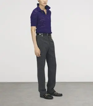 Alexander McQueen Wool Metallic-pinstripe Trousers