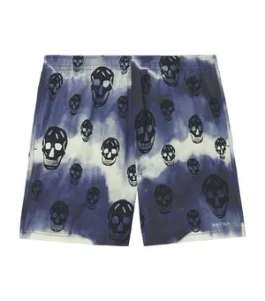 Alexander McQueen Tie-dye Skull Swim Shorts - Blue