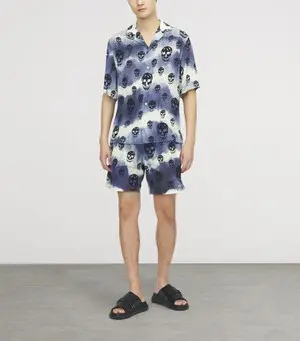 Alexander McQueen Tie-dye Skull Print Swim Shorts