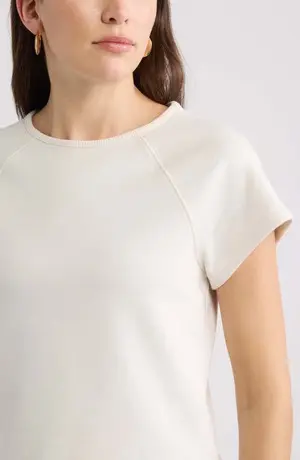 Caslon Short Sleeve Terry Sweatshirt - Ivory Cloud