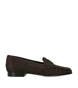 AeydĒ Suede Aldous Loafers - Brown