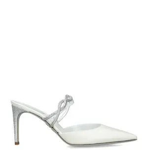 Rene Caovilla Satin Embellished-braid Heeled Mules 80