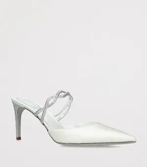 Rene Caovilla Satin Embellished-braid Heeled Mules 80