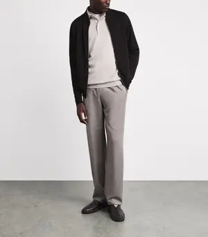 John Smedley Extra Fine Merino Wool Zip-up Cardigan
