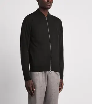 John Smedley Extra Fine Merino Wool Zip-up Cardigan