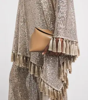 TALLER MARMO Sequined Fringe Kaftan Mini Dress