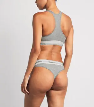 Calvin Klein Cotton-blend Icon Thong - Grey