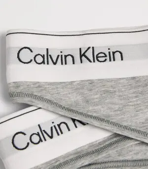 Calvin Klein Cotton-blend Icon Thong - Grey