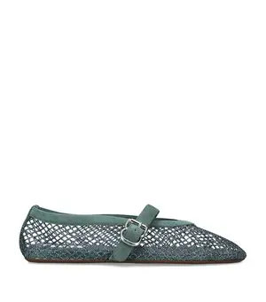 Alaïa Mesh Ballet Flats - Green