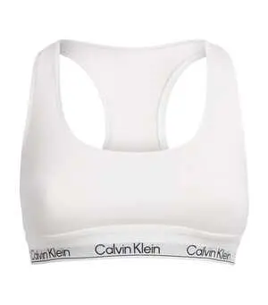 Calvin Klein Cotton-blend Icon Unlined Bralette - White