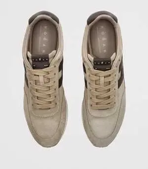 Hogan Suede H669 Allacciato Sneakers - Beige