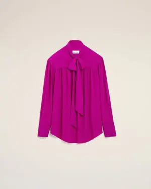 AMI Paris Lavallière Blouse - Fuchsia