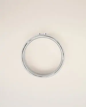 AMI Paris Brass Ring With Hammered De Coeur Grey