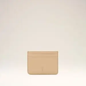 AMI Paris Beige Cowhide Leather Card Holder With De Coeur Beige