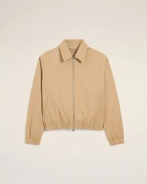 AMI Paris Beige Cotton Padded Jacket With De Coeur Beige
