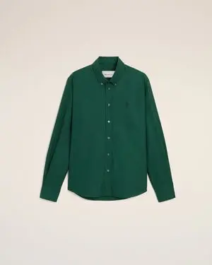 AMI Paris Green Cotton Shirt With De Coeur Green - Bottle Green