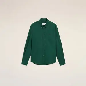 AMI Paris Green Cotton Shirt With De Coeur Green