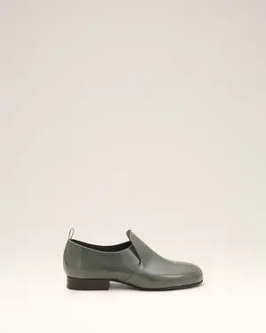 AMI Paris Grey Flat Cow Leather Shoes