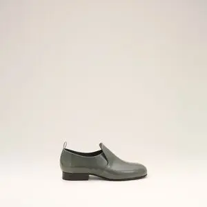 AMI Paris Grey Flat Cow Leather Shoes
