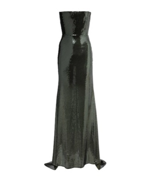 Alex Perry Sequined Corset Gown - Black