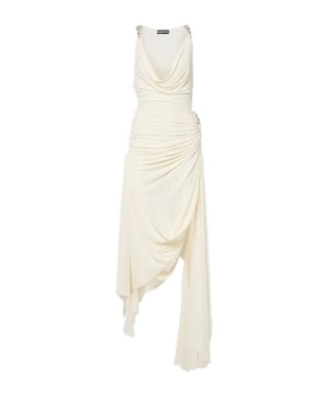 David Koma Embellished Draped Midi Dress - White